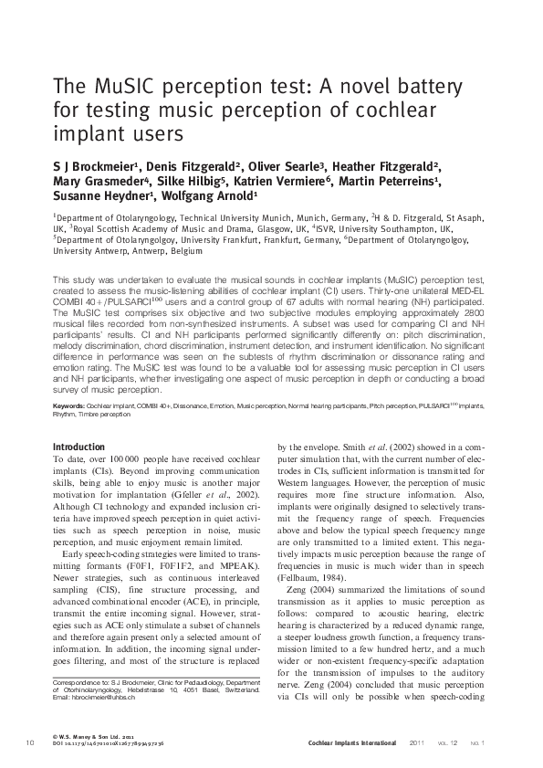 (PDF) The MuSIC perception test: A novel battery for testing music ...