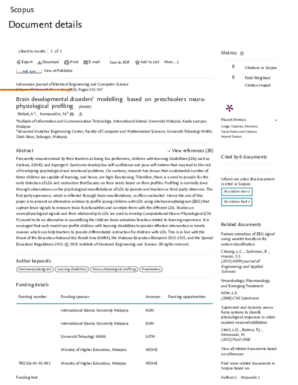 (PDF) Brain Developmental Disorders’ Modelling based on Preschoolers ...