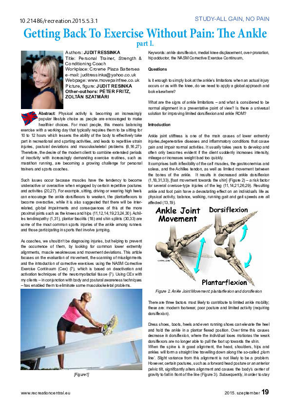 (PDF) Getting Back To Exercise Without Pain: The Ankle