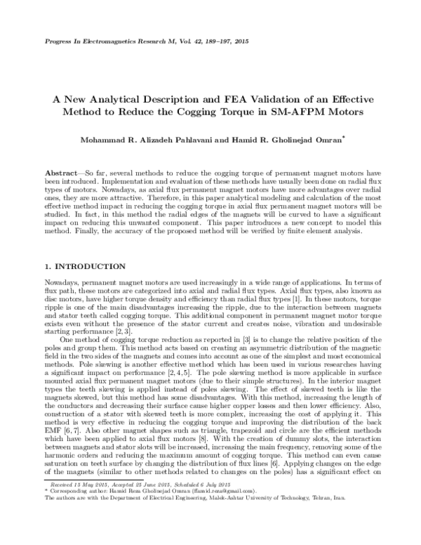 (PDF) A New Analytical Description and Fea Validation of an Effective ...