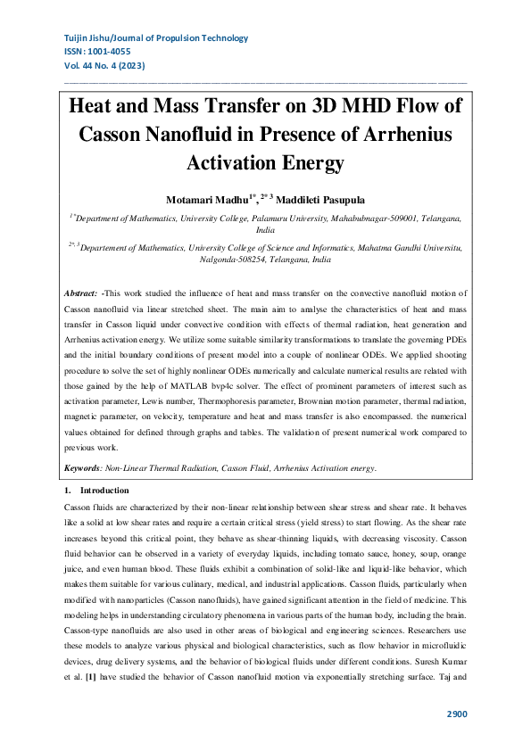 (PDF) Heat and Mass Transfer on 3D MHD Flow of Casson Nanofluid in Presence of Arrhenius ...