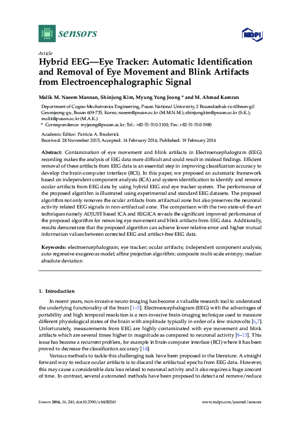 (PDF) Hybrid EEG—Eye Tracker: Automatic Identification and Removal of ...