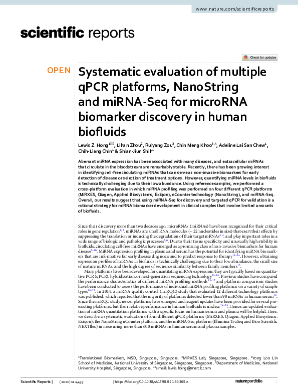(PDF) Systematic evaluation of multiple qPCR platforms, NanoString and ...