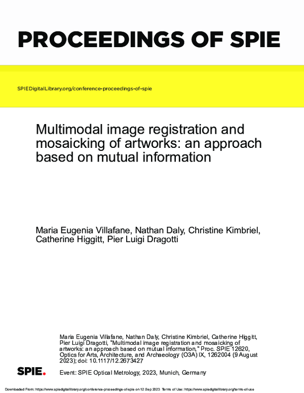 (PDF) Multimodal image registration and mosaicking of artworks: an approach based on mutual ...
