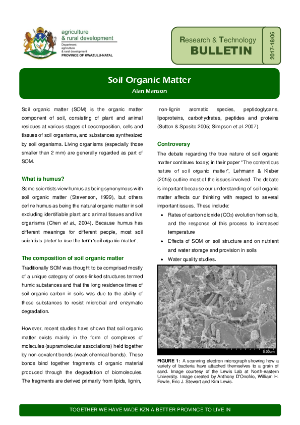 (PDF) Soil Organic Matter