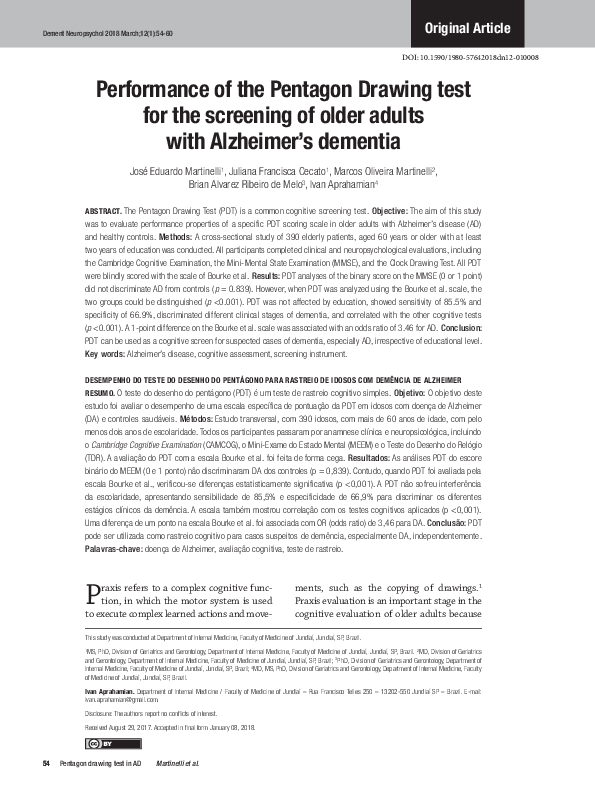 (PDF) Performance of the Pentagon Drawing test for the screening of ...