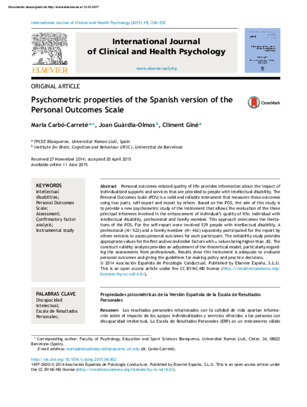 (PDF) Psychometric properties of the Spanish version of the Personal ...