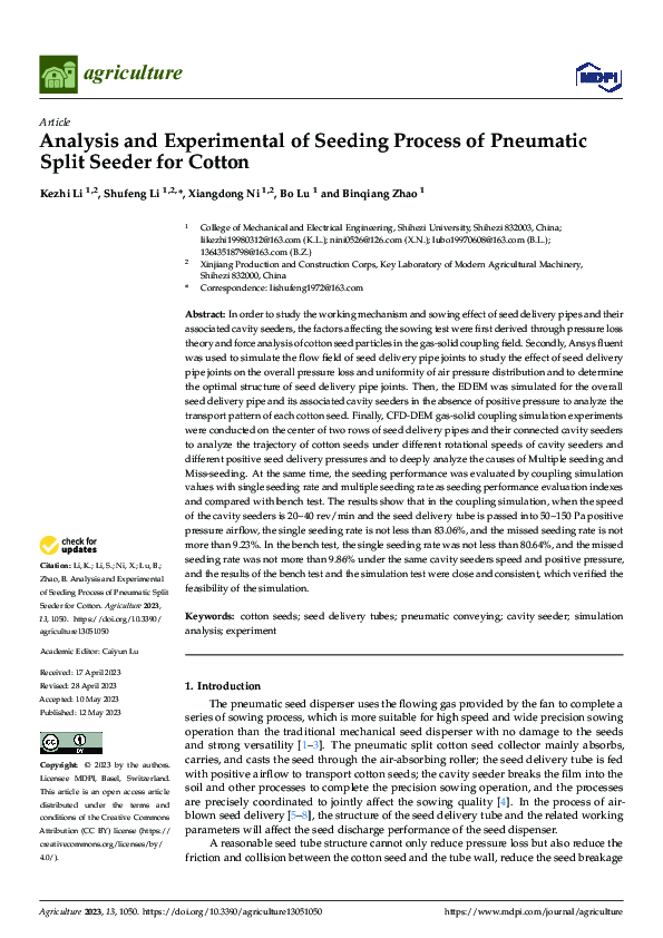 (PDF) Analysis and Experimental of Seeding Process of Pneumatic Split ...