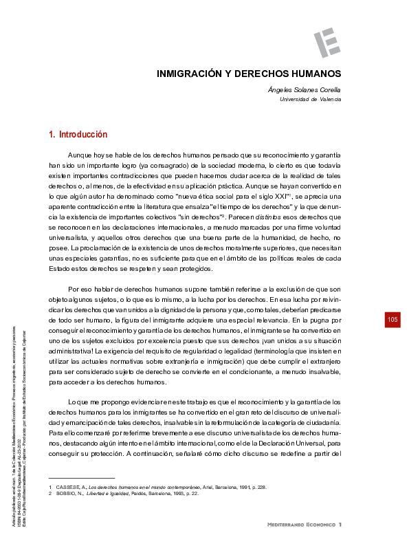 (PDF) Inmigración y derechos humanos