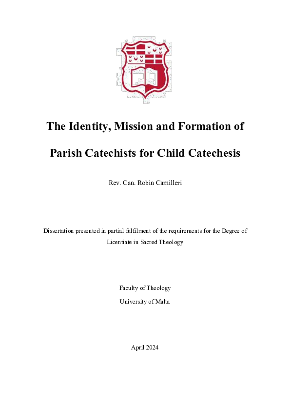 (PDF) The Identity, Mission and Formation of Parish Catechists for ...