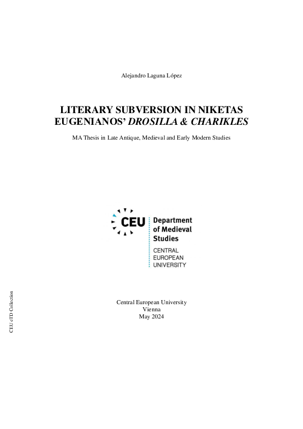 (PDF) Laguna López, Alejandro (2024). Literary Subversion in Niketas ...