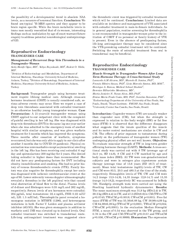 (PDF) Muscle Strength in Transgender Women After Long-Term Hormone ...