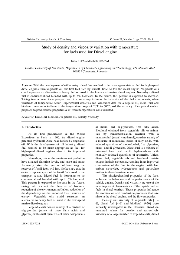 (PDF) Study of density and viscosity variation with temperature for ...
