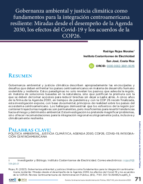 (PDF) Gobernanza ambiental y justicia climática como fundamentos para la integración ...