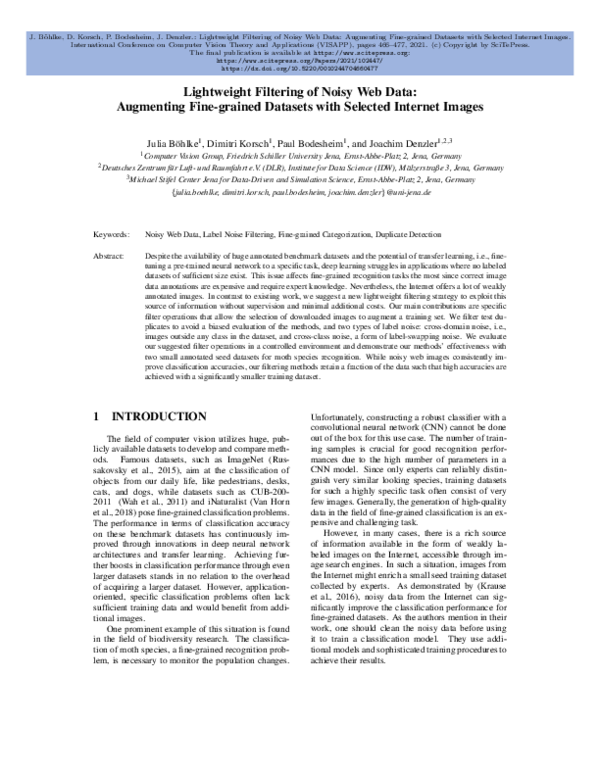 (PDF) Lightweight Filtering of Noisy Web Data: Augmenting Fine-grained ...
