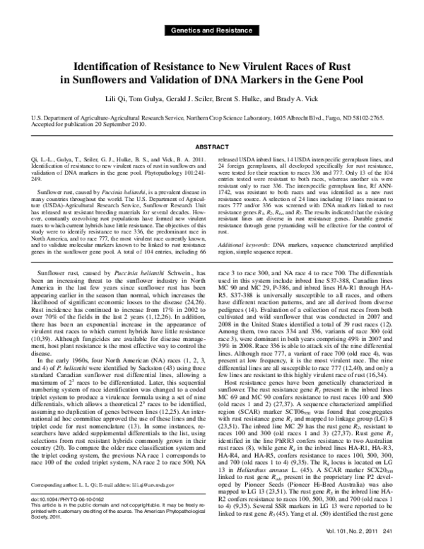 (PDF) Identification of Resistance to New Virulent Races of Rust in ...