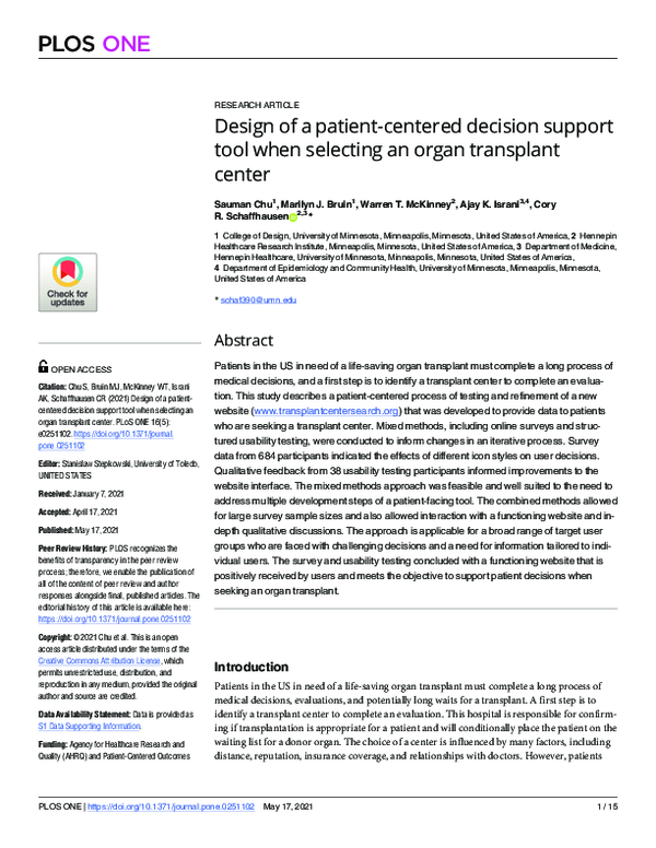 (PDF) Design of a patient-centered decision support tool when selecting ...