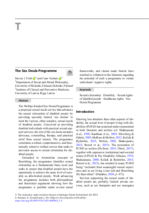 Pdf The Sex Doula Programme