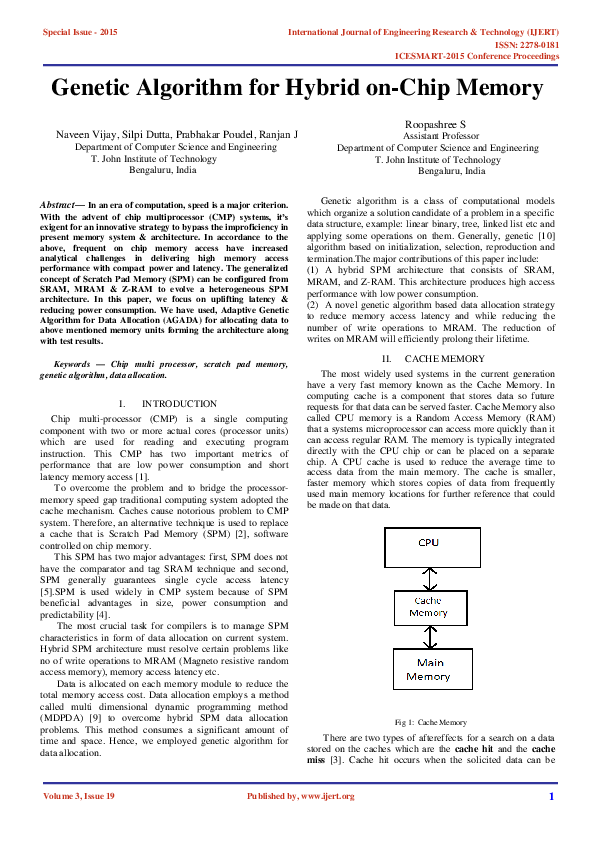 (PDF) Genetic Algorithm for Hybrid on-Chip Memory