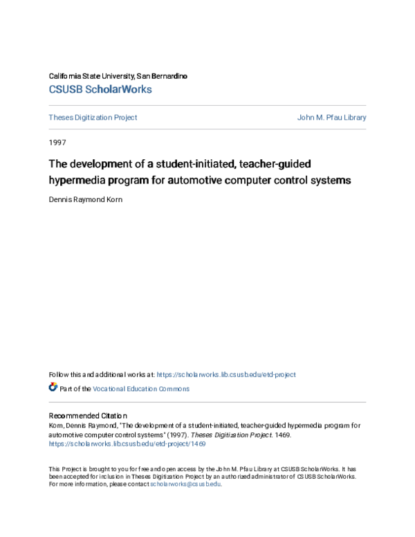 (PDF) The development of a student-initiated, teacher-guided hypermedia program for automotive ...