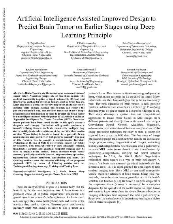 (PDF) Artificial Intelligence Assisted Improved Design to Predict Brain ...