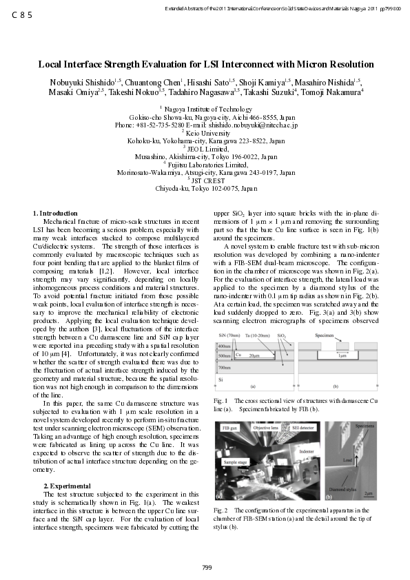 (PDF) Local Interface Strength Evaluation for LSI Interconnect with ...
