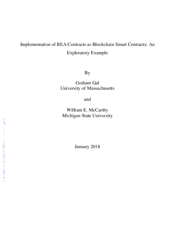 (PDF) Implementation of REA Contracts as Blockchain Smart Contracts: An ...