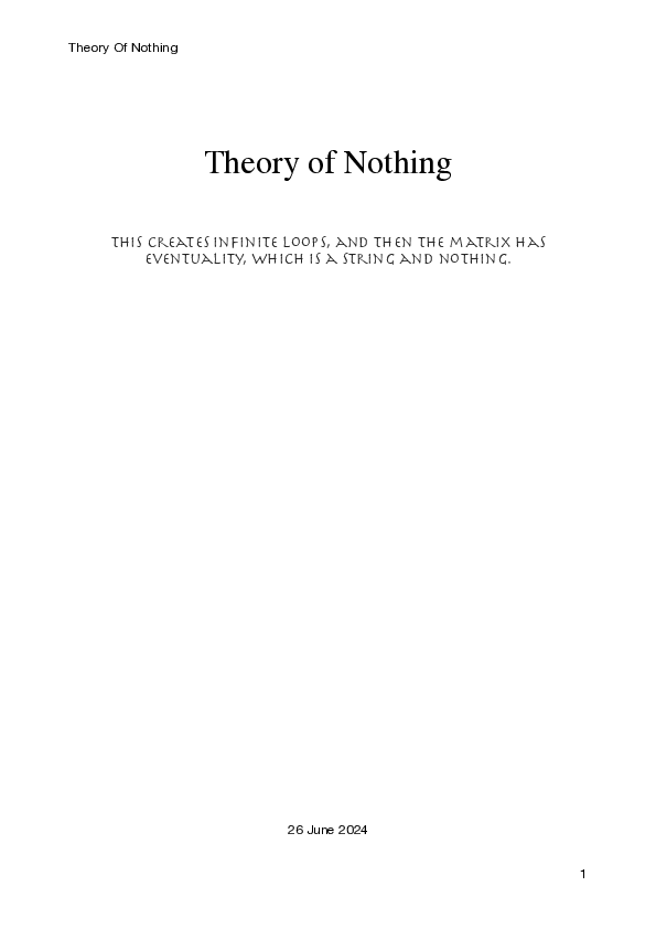 (PDF) Theory of Nothing