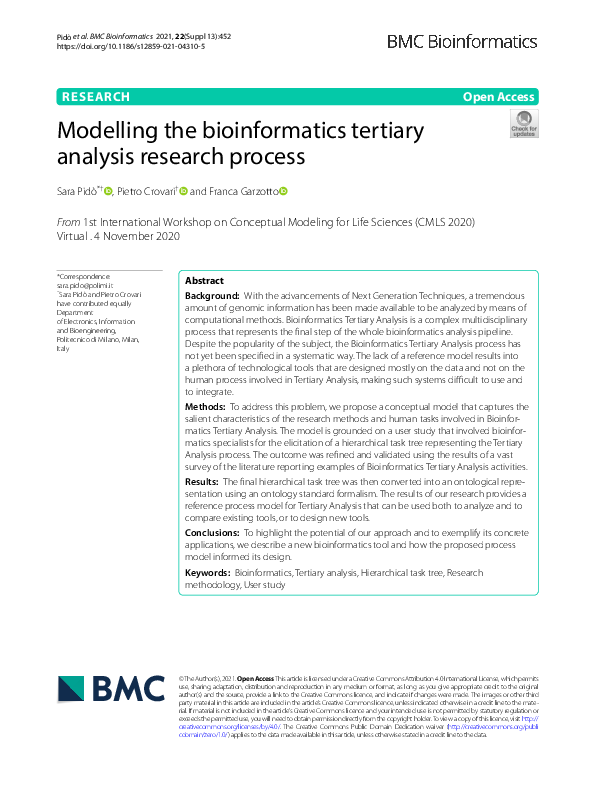 (PDF) Framework for Bioinformatics Tertiary Analysis Modelling