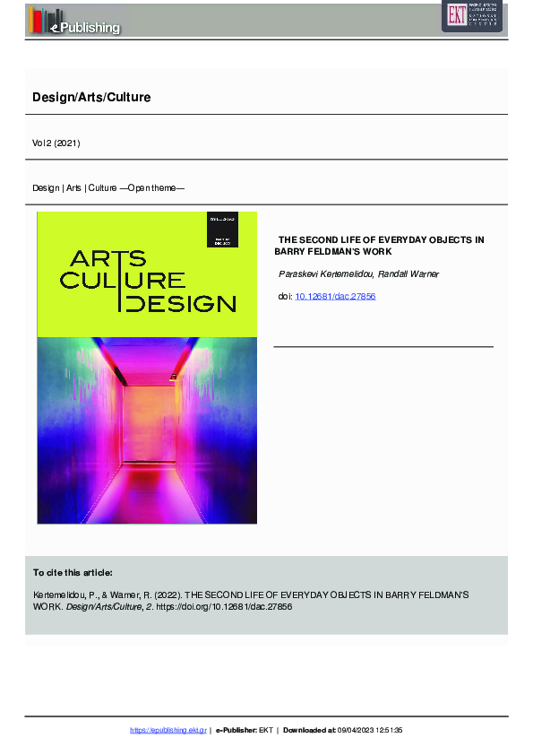 (PDF) The Second Life of Everyday Objects in Barry Feldman’s Work