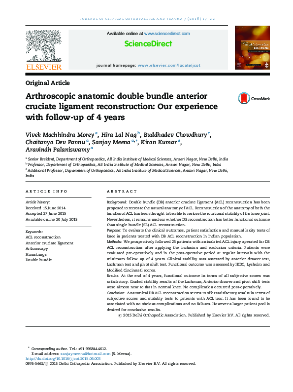 (PDF) Arthroscopic anatomic double bundle anterior cruciate ligament ...