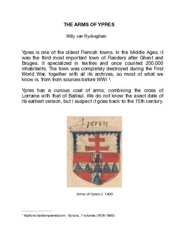 (PDF) THE ARMS OF YPRES