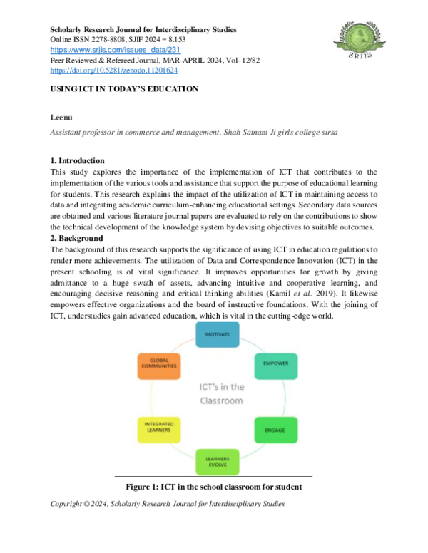 (PDF) USING ICT IN TODAY’S EDUCATION