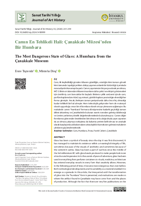 (PDF) Camın En Tehlikeli Hali: Çanakkale Müzesi'nden Bir Humbara- The ...