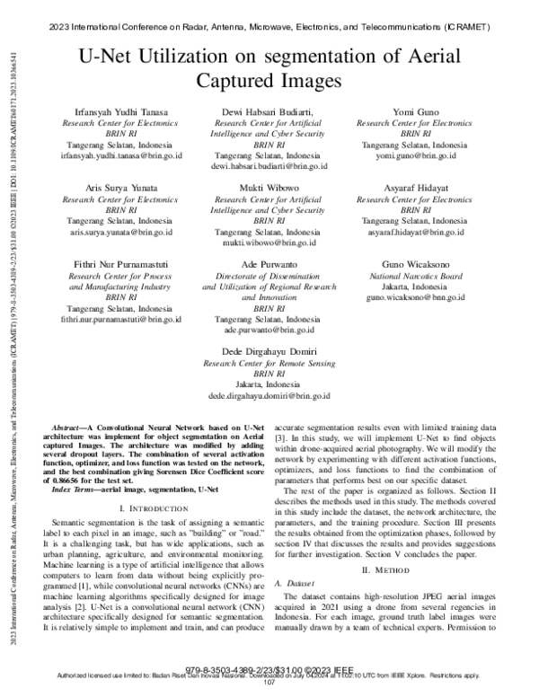 (PDF) U-Net Utilization on segmentation of Aerial Captured Images