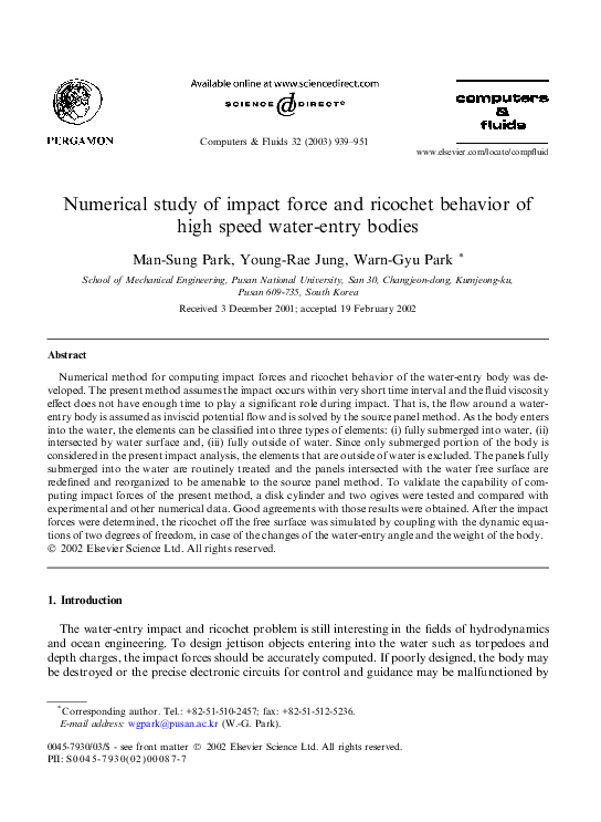 (PDF) Numerical study of impact force and ricochet behavior of high ...