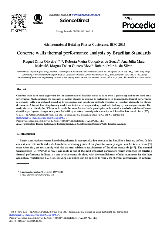 (PDF) Concrete Walls Thermal Performance Analysis by Brazilian Standards