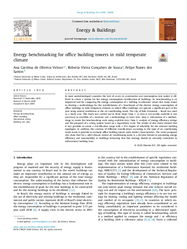 (PDF) Energy benchmarking for office building towers in mild temperate ...