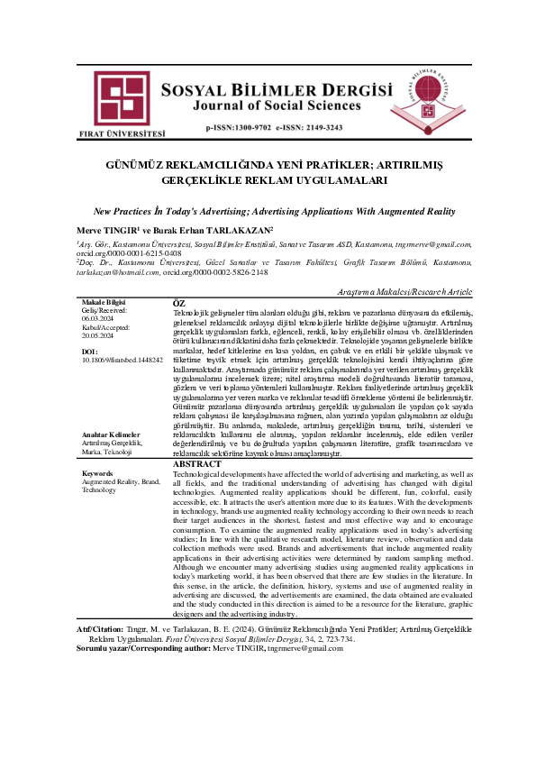 (PDF) GÜNÜMÜZ REKLAMCILIĞINDA YENİ PRATİKLER; ARTIRILMIŞ GERÇEKLİKLE ...