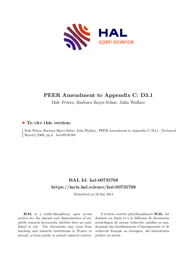 (PDF) PEER Amendment to Appendix C: D3.1