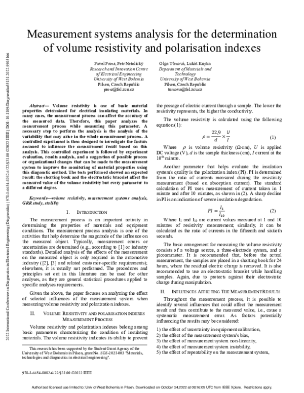 (PDF) Measurement systems analysis for the determination of volume ...