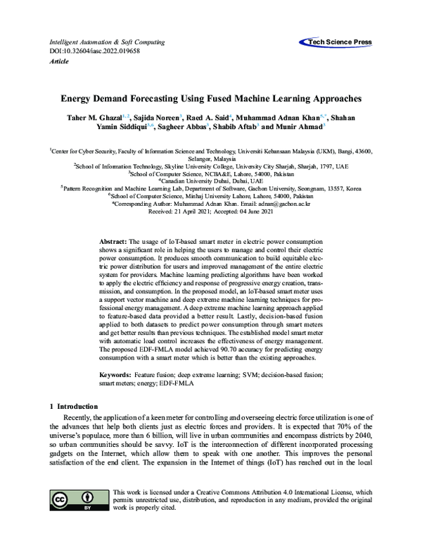 (PDF) Energy Demand Forecasting Using Fused Machine Learning Approaches