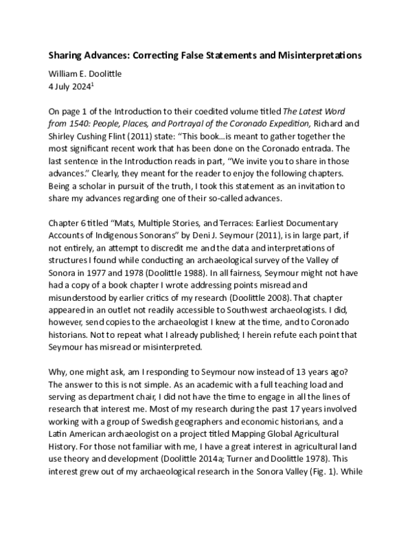 (PDF) Sharing Advances: Correcting False Statements and Misinterpretations