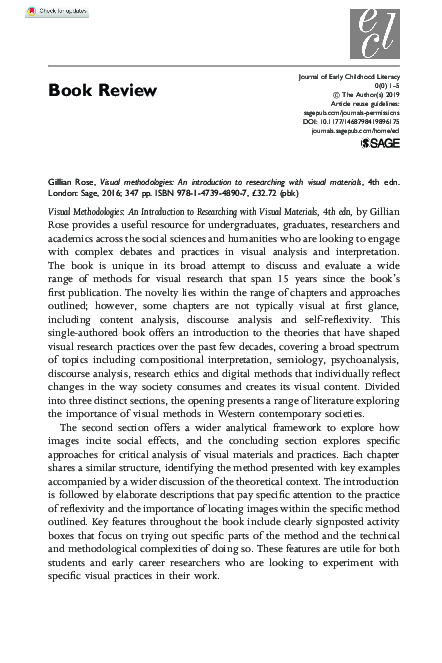 (PDF) Gillian Rose, Visual methodologies: An introduction to researching with visual materials