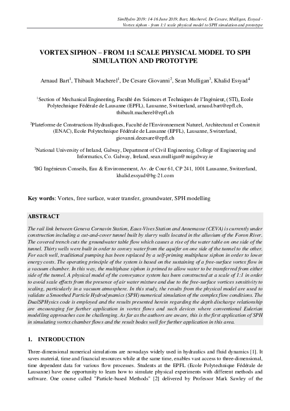 (PDF) Vortex Siphon – From 1:1 Scale Physical Model to SPH Simulation ...
