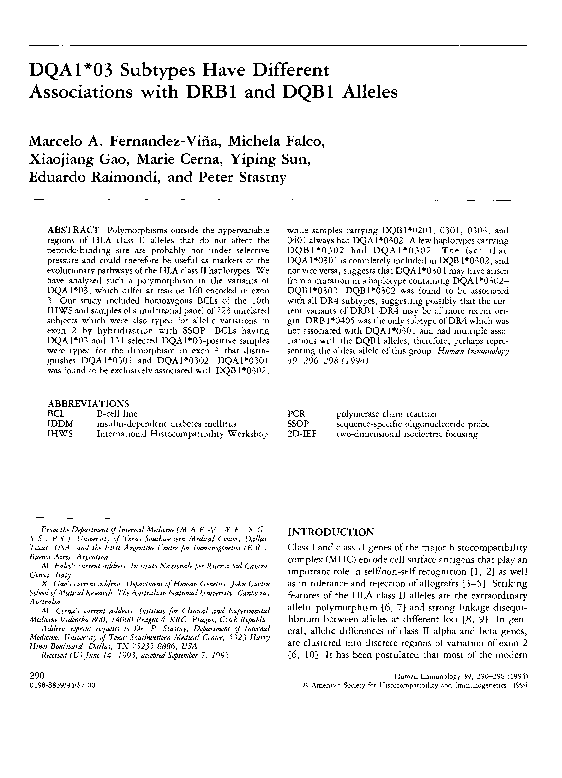 (PDF) DQA1∗03 subtypes have different associations with DRB1 and DQB1 ...