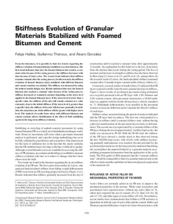 (PDF) Stiffness Evolution of Granular Materials Stabilized with Foamed ...