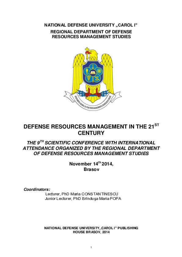 (PDF) THE DEFENCE RESOURCES MANAGEMENT SYSTEM IN THE GEORGIAN MINISTRY OF DEFENCE