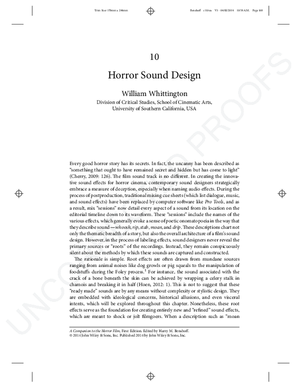 (PDF) Horror Sound Design