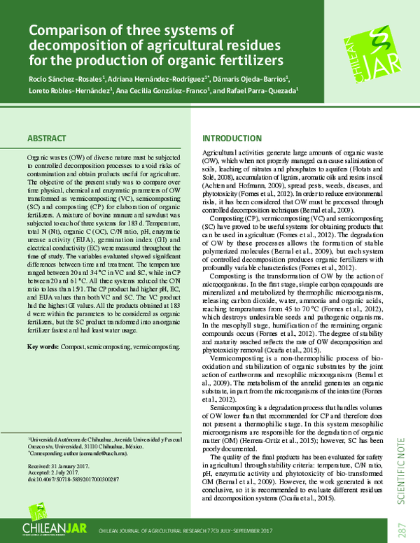 (PDF) Comparison of three systems of decomposition of agricultural ...